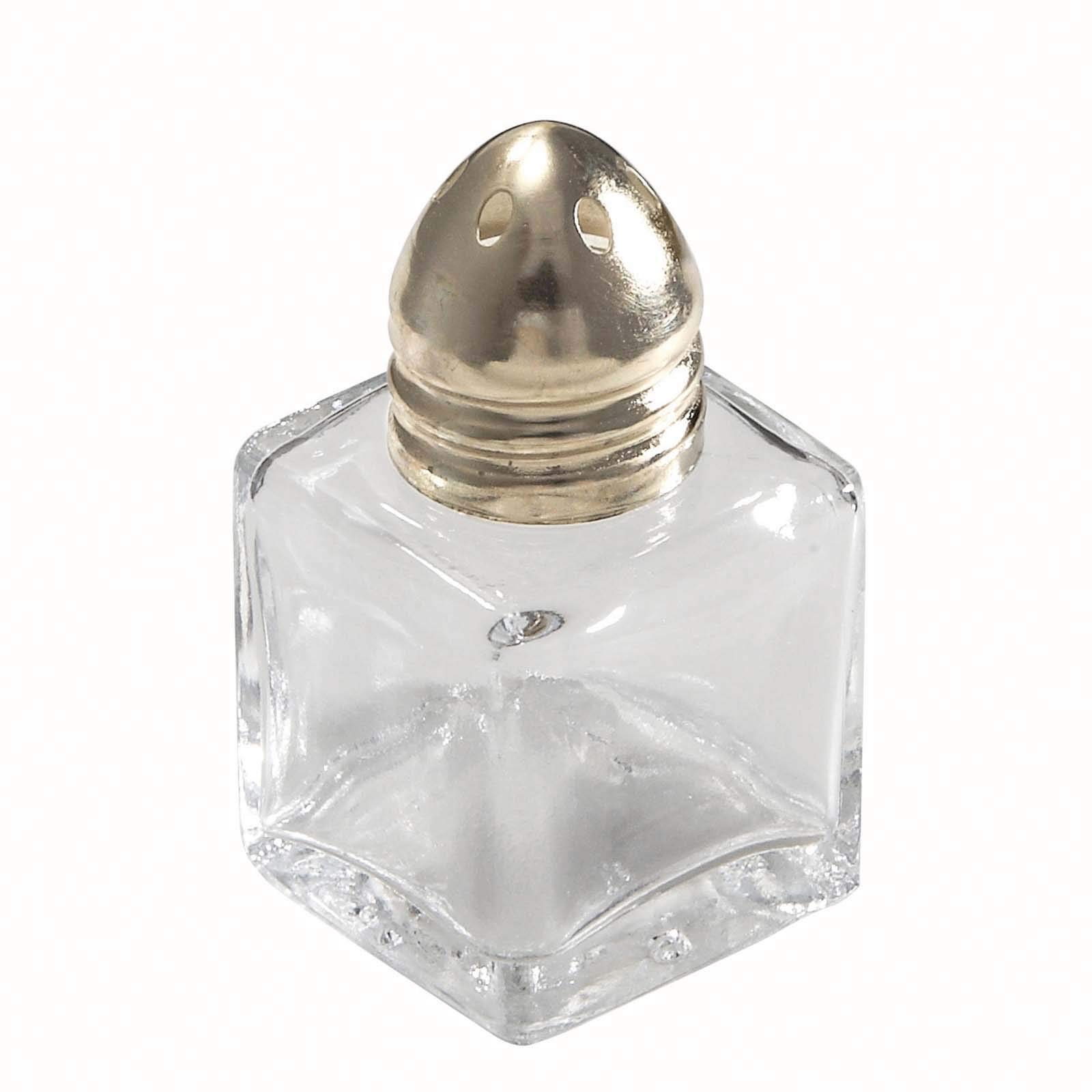 Winco Square Shakers with Brass Tone Tops, 1/2-Ounce