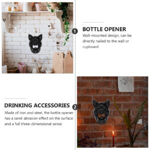 Amosfun Wall Mounted Bottle Opener Vintage Cast Iron Pig Head Beer Bottle Opener Animal Teeth Bite Beer Bartender Cap Open Tool for Bars KTV Hotels Housewarming Gift Black