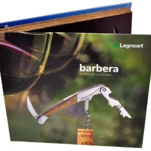 Legnoart Barbera Stainless Steel Sommelier Corkscrew with Oak Wood Handle