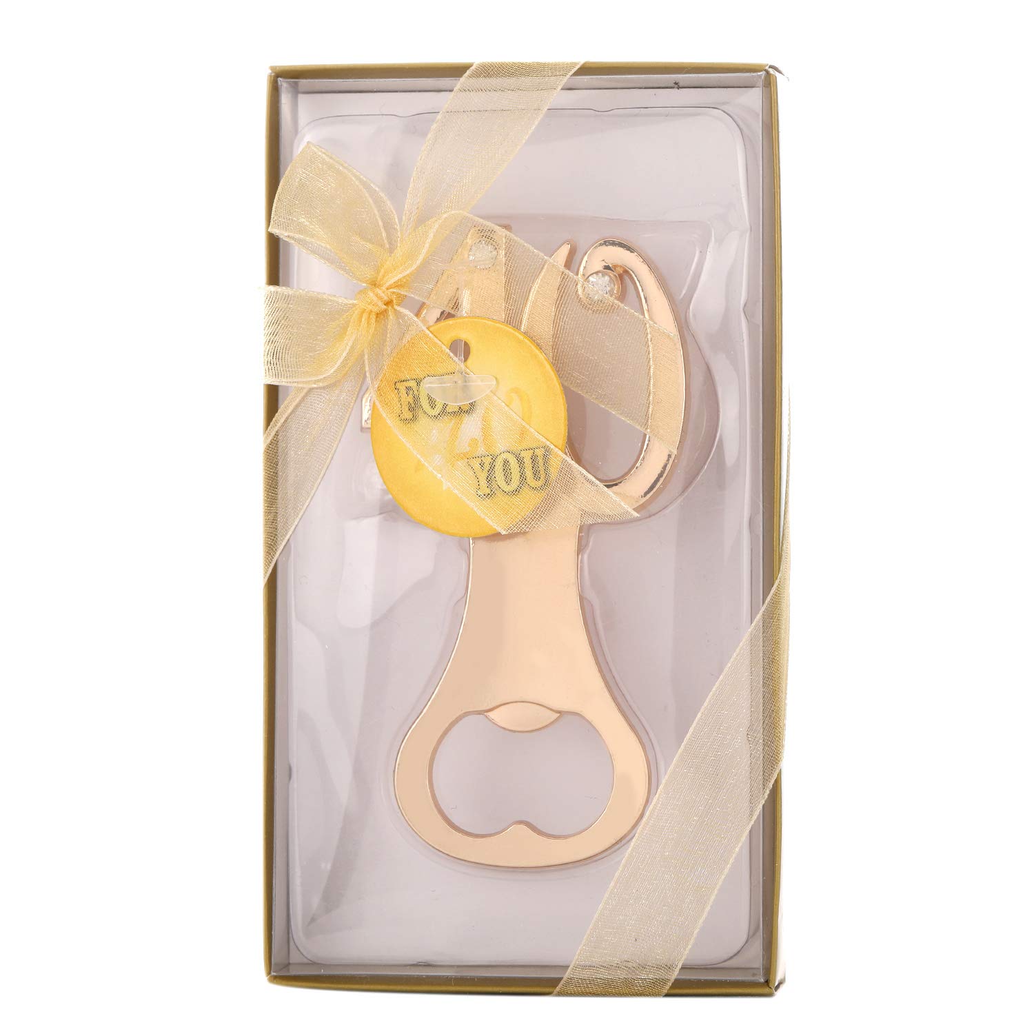 15 Pcs Gold Birthday Party Favors 40th Bottle Opener,Gold 40 Wedding Anniversary Party Favors Gift Keepsake Souvenir with Individual Gift Package for Party Favors Gift & Decoration (Gold 40th, 15)