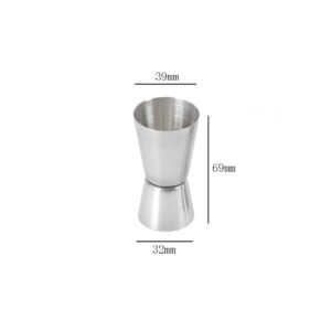 2 Pieces Double Jigger Drink Jigger Cocktail Jigger Double Cocktail Jigger Cocktail Measuring Cup Stainless Steel Bar Jigger 1/2oz & 1oz Cocktail Jigger Measuring Cup Bar Tool, Silver