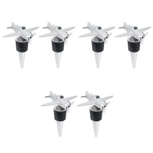 cabilock 6 pcs metal wine metal wine plug wine stopper insert red wine bottle stopper bottle stopper airplane