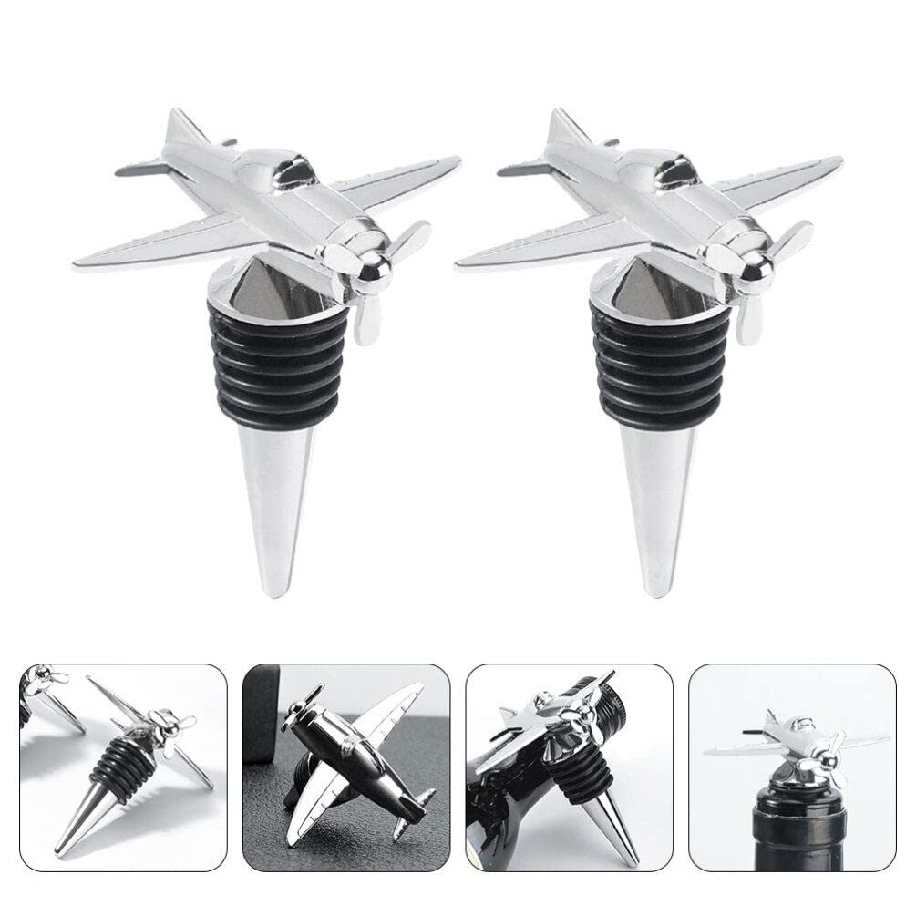 Cabilock 6 pcs Metal Wine metal wine plug wine stopper insert red wine bottle stopper Bottle Stopper Airplane