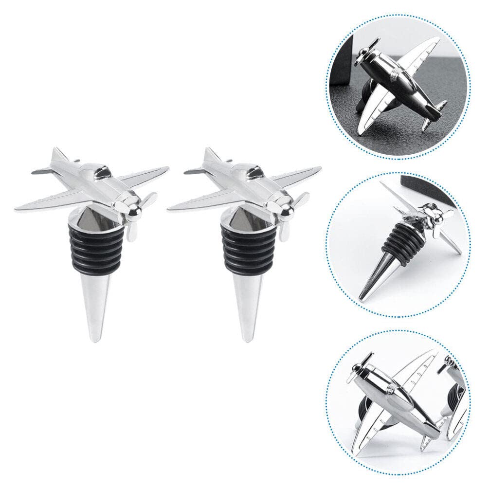 Cabilock 6 pcs Metal Wine metal wine plug wine stopper insert red wine bottle stopper Bottle Stopper Airplane