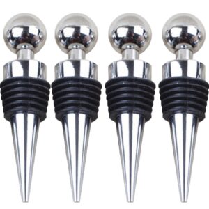 4pcs wine stopper bottle stopper plastic wine corks silver bottle stopper set hardware reusable wine bottle stopper for wedding wine party bar turning