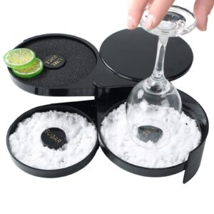 natgai bartender tool cocktail margarita glass rimmer 3 tier sugar salt rim lime