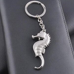 ARFUKA Bottle Opener Keychain Metal 3D Seahorse Pendant Beer Opener Beverage Soda Beer Bartender Bottle Opener Keyring Christmas Birthday Gift for Men and Women Silver