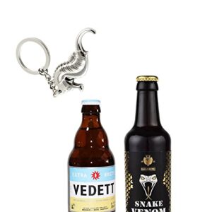 ARFUKA Bottle Opener Keychain Metal 3D Seahorse Pendant Beer Opener Beverage Soda Beer Bartender Bottle Opener Keyring Christmas Birthday Gift for Men and Women Silver