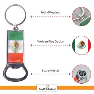 Mexican Flag Beer Bottle Opener Keychain