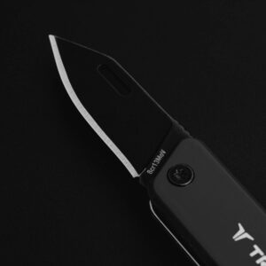 True Modern Keychain Knife | Everyday Carry Keychain Pocket Knife with Built in Carabiner/Bottle Opener | Gunmetal and Black