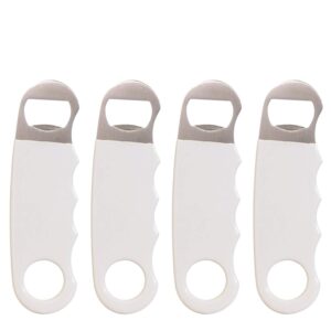 thirsty rhino rubber coated buku bottle opener (set of 4) (white)