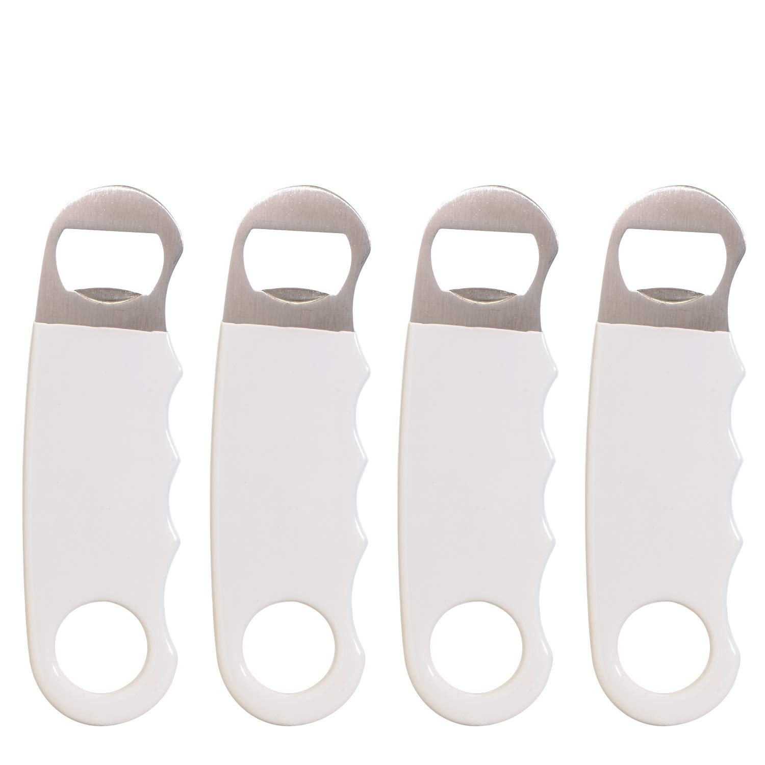 Thirsty Rhino Rubber Coated Buku Bottle Opener (Set of 4) (White)