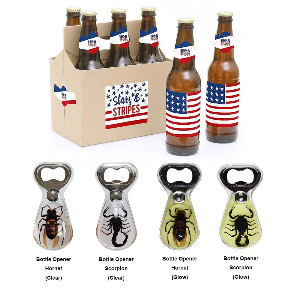 Real Black Scorpion Insect Specimens Built in Beer Wine Bottle Opener, Animal Taxidermy Collection，Opener Crafts (Scorpion[Clear])