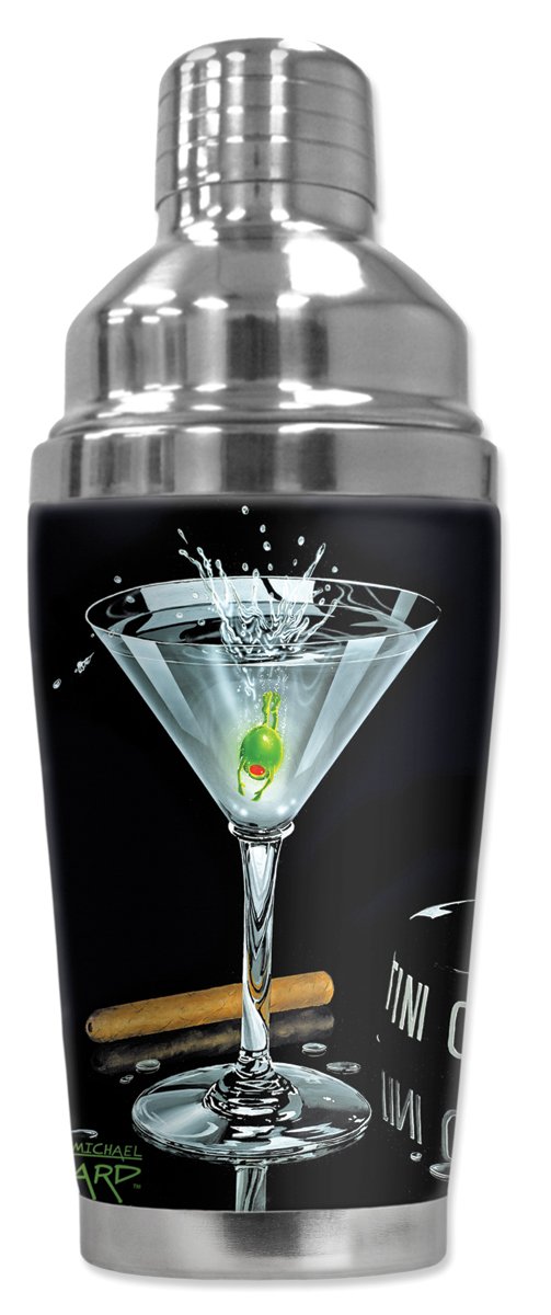 Mugzie brand 20 Ounce Cocktail Shaker with Insulated Wetsuit Cover - Michael Godard: Martini Club