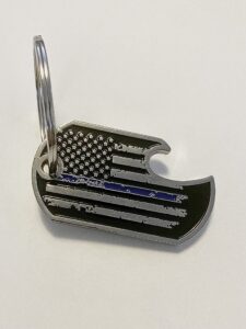 thin blue line keychain bottle opener