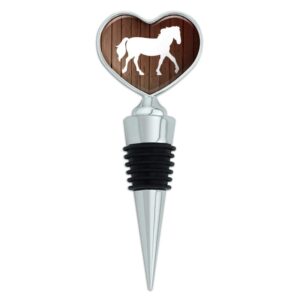 horse silhouette cowboy western heart love wine bottle stopper