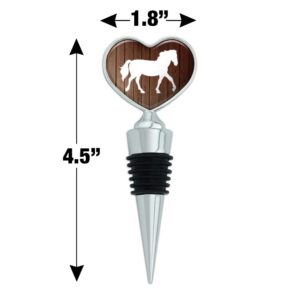 Horse Silhouette Cowboy Western Heart Love Wine Bottle Stopper