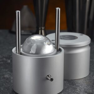 ICE BALL PRESS For Perfect Cocktails. creating crystal-clear BALLS 55mm. your home bar., Silver