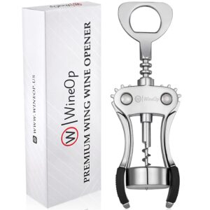 wineop professional winged wine bottle opener corkscrew beer bottle opener | premium wing wine opener cork screw for home kitchen restaurant bar waiters bartenders multifunctional easy use cork opener