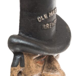 Cast Iron Top Hat Man "Ole Masters Brewery" Wall Mount Bottle Opener