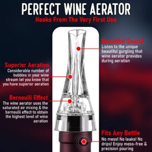 Wine Aerator Pourer Spout, Wine Air Aerator and Decanter for White and Red Wine Bottles, Portable Instant Wine Aerating Spout, No Spills or Drips, Wine Gifts for Women and Men