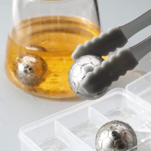 YARDWE 1 Set Stainless Steel Ice Pellets Round Ice Cube Whiskey Rocks Cocktails Ice Maker Beverage Cooling Stones Soccer Ice Cube Tray Round Cooler Stainless Ice Block Ice Cubes Ice Mold