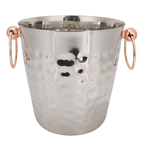 Ice Bucket, 3L Portable Stainless Steel Ice Bucket Container Champagne Barrel with Handle for Home Bar Use