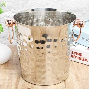 Ice Bucket, 3L Portable Stainless Steel Ice Bucket Container Champagne Barrel with Handle for Home Bar Use