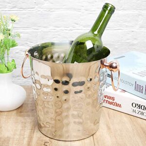 Ice Bucket, 3L Portable Stainless Steel Ice Bucket Container Champagne Barrel with Handle for Home Bar Use