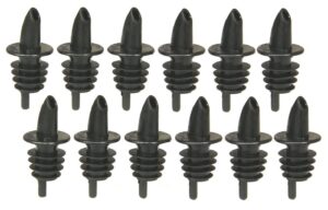 update international free-flow liquor bottle speed pourers, black, 12 count