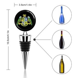 Dominica Flag Logo Reusable Wine Stoppers Metal Bottle Sealer Wine Saver Bar Accessories