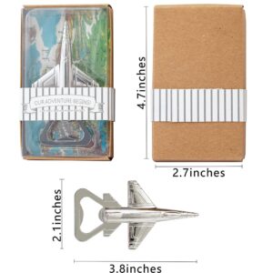 50 Packs Airplane Bottle Openers for Pilot/Veteran Adventure Travel Baby Shower Wedding Birthday Party Gifts Decorations Souvenirs for Guests with Individual Package (silver)