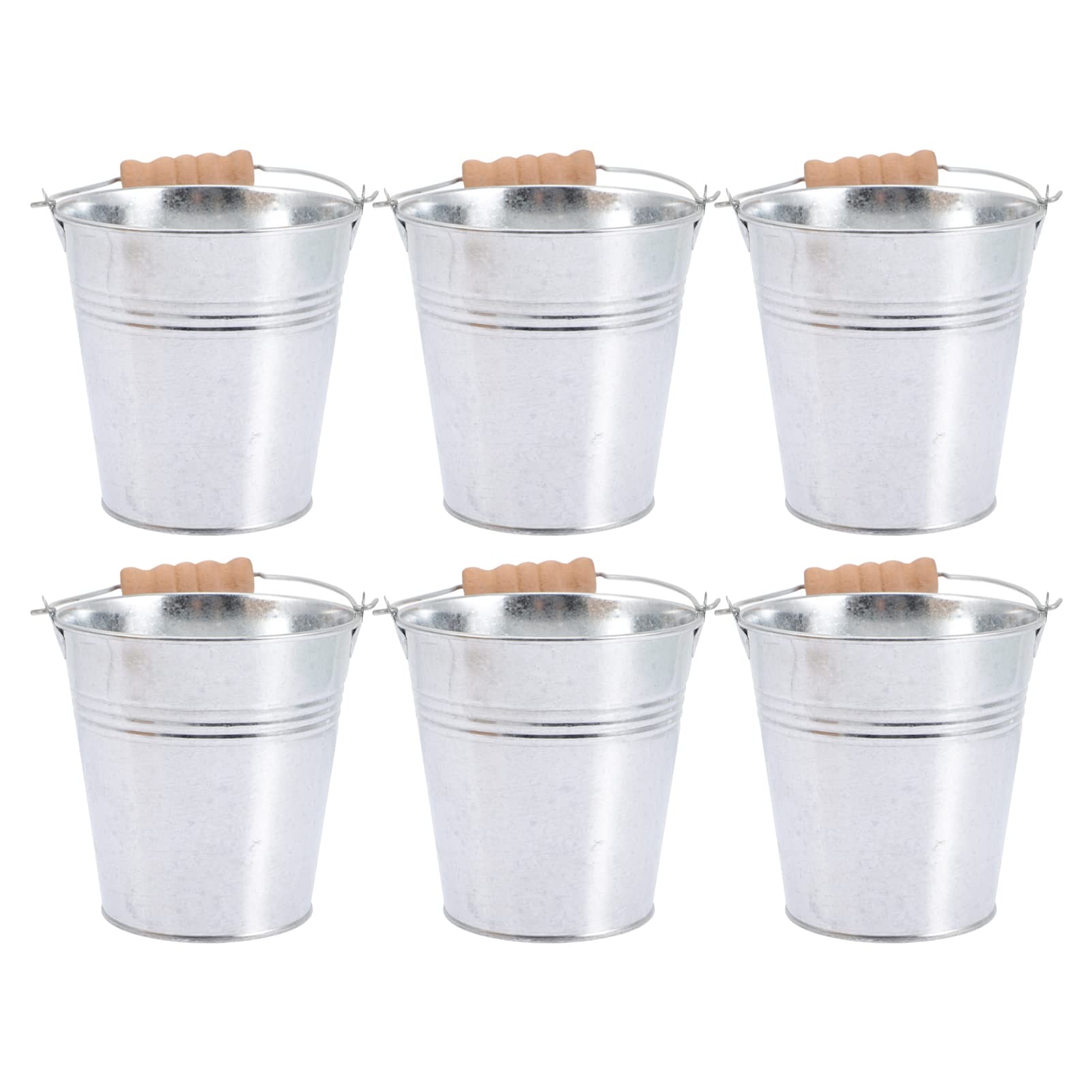 Zerodeko 6Pcs Small Metal Bucket Ice Bucket Milk Can French Fries Holder Snack Candy Nut Storage Bucket Mini Tin Pails for Party Favors