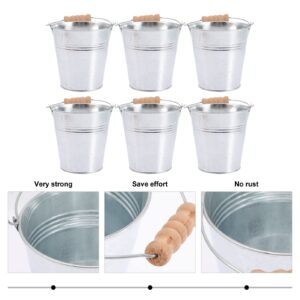 Zerodeko 6Pcs Small Metal Bucket Ice Bucket Milk Can French Fries Holder Snack Candy Nut Storage Bucket Mini Tin Pails for Party Favors