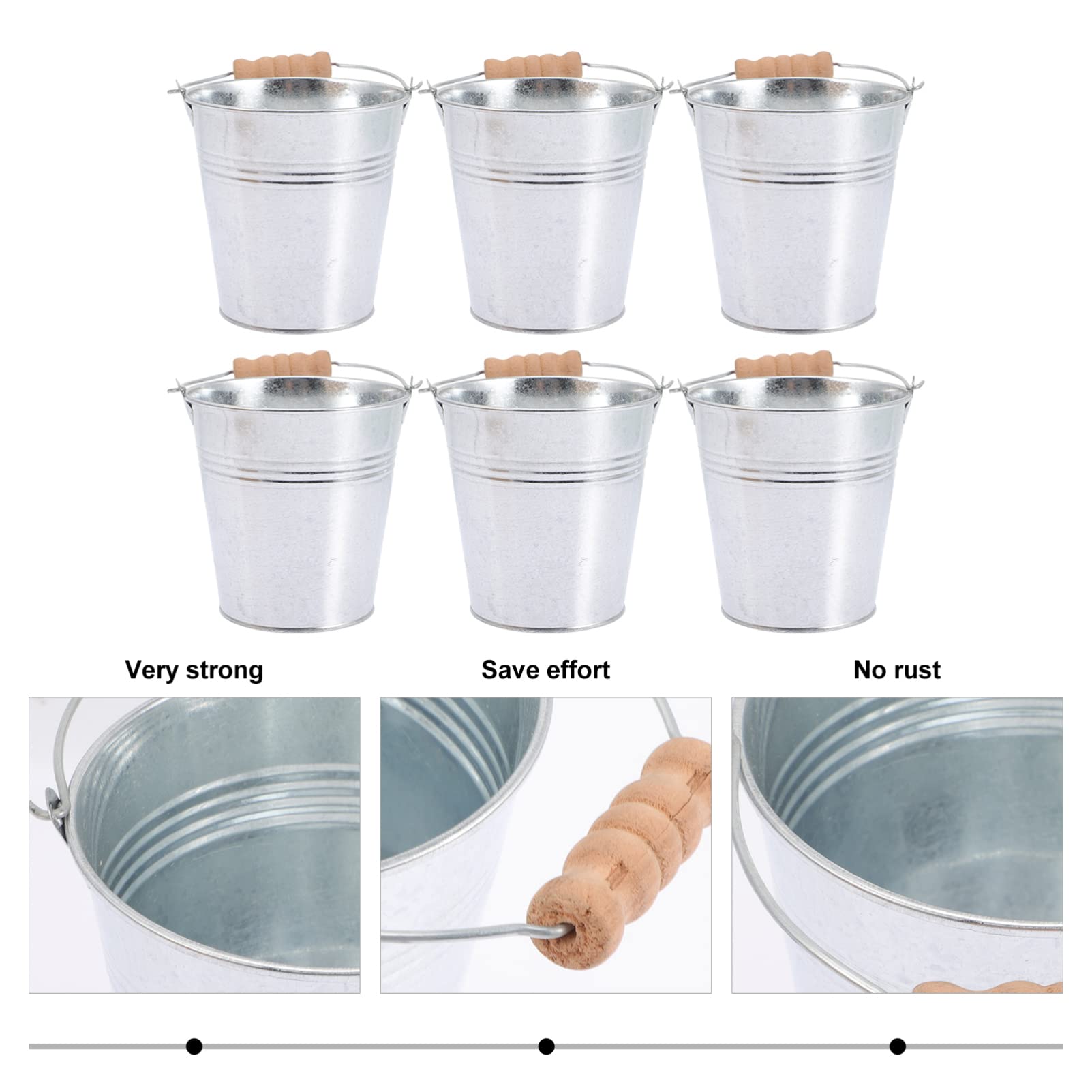 Zerodeko 6Pcs Small Metal Bucket Ice Bucket Milk Can French Fries Holder Snack Candy Nut Storage Bucket Mini Tin Pails for Party Favors