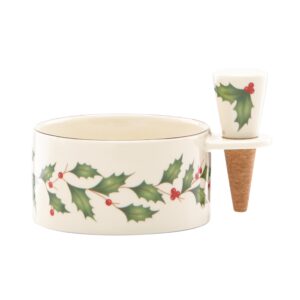 lenox 870006 hosting the holidays wine coaster & stopper set