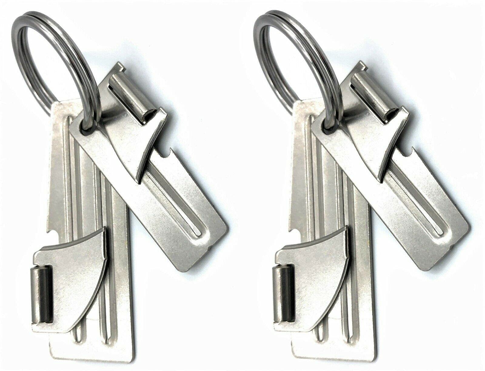 2 Sets: P-38 & P-51 US Shelby Can Openers, Made in USA with Key Rings