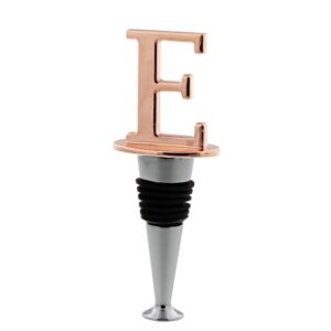 bottle wine stopper top closer seal with monogrammed letter “n” in rose gold - reusable wine cork saver sealer plug 1pk