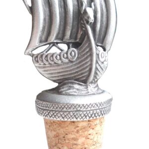 1000 Badges Viking Longship Cork & Pewter Wine Spirits Bottle Stopper Stop