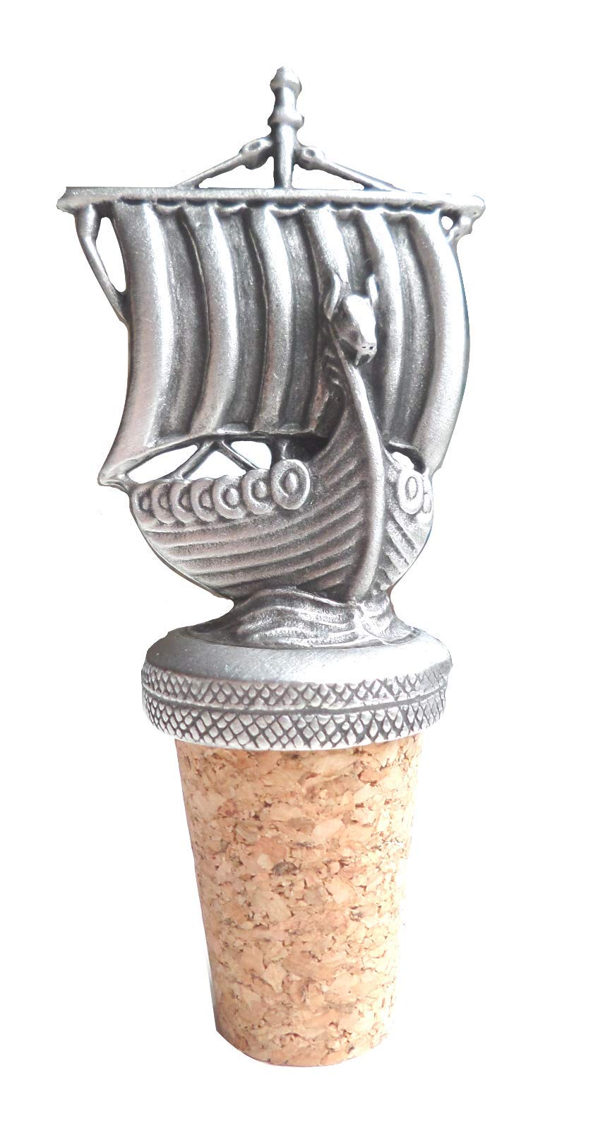 1000 Badges Viking Longship Cork & Pewter Wine Spirits Bottle Stopper Stop