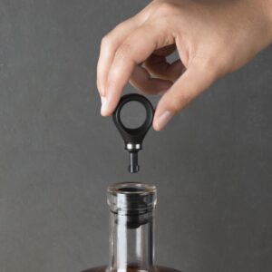 True Locking Bottle Stoppers with Key - Stainless Steel and Silicone Wine Topper Seal Set of 3 with Key - Dishwasher Safe