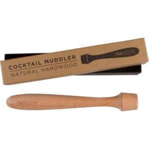 A Bar Above Bundle: 12 Inch Wooden Cocktail Muddler and 2pc Copper Cocktail Stirrer Set