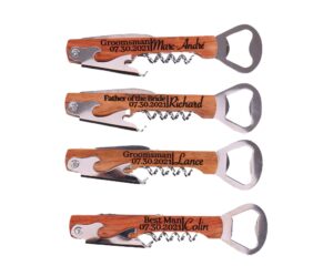 personalized engraved corkscrew opener personalized wood bottle opener wine corkscrew, custom bottle opener bottle openers laser engraved