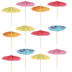 SHATCHI 72/144 Umbrellas Wedding Summer Party Food Drink Decorations Picks Sticks Cocktail Accessories & Cocktail, Assorted, Pack of 72