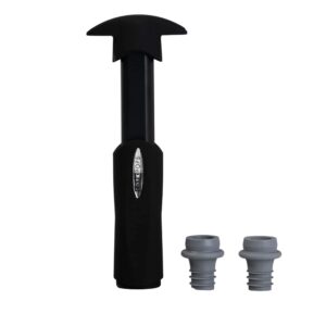 Cork Pops Matte Black Nicholas Collection Soft Touch Silicone Vacuum Wine Saver Set