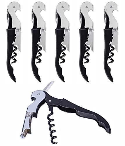 Coosion Waiter's Corkscrew, Wine Opener with Foil Cutter, Waiter's Friend, Professional Wine Key for Servers, Bottle Opener, Beer Opener, Wine Accessory (5 Pack)