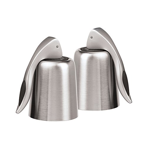 Oggi 7155 Set of 2 Lever Bottle Stoppers, Stainless Steel