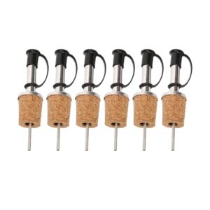 yarnow 6pcs stainless steel cork free flow pourer cap wine liquor bottle cork stopper dispenser oil stopper with lid