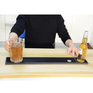 Rubber Bar Service Mat for Counter Top 24" x 3.5" Black