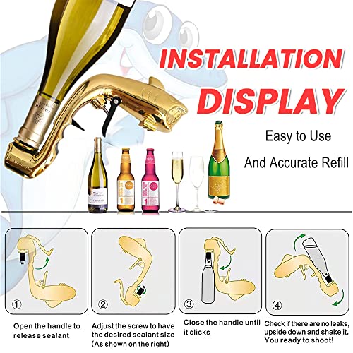 DOUDOUR Champagne Gun Shooter 3rd Generation Adjustable Beer Gun Blaster Dispenser for Birthday Parties Club